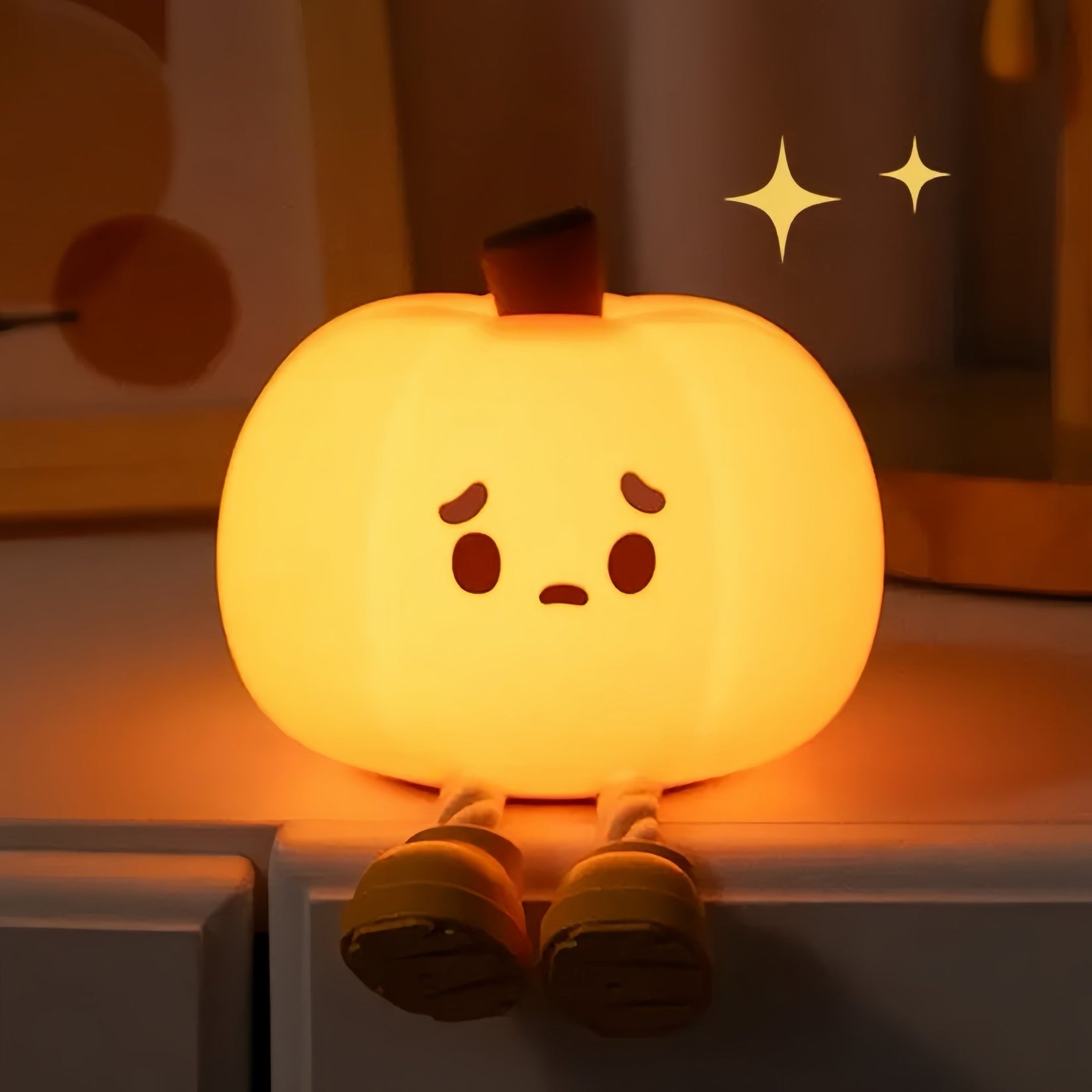 Pumpkin Silicone Pat Lamp - Relaxing Light, Sleep Timer, Soft Touch ...